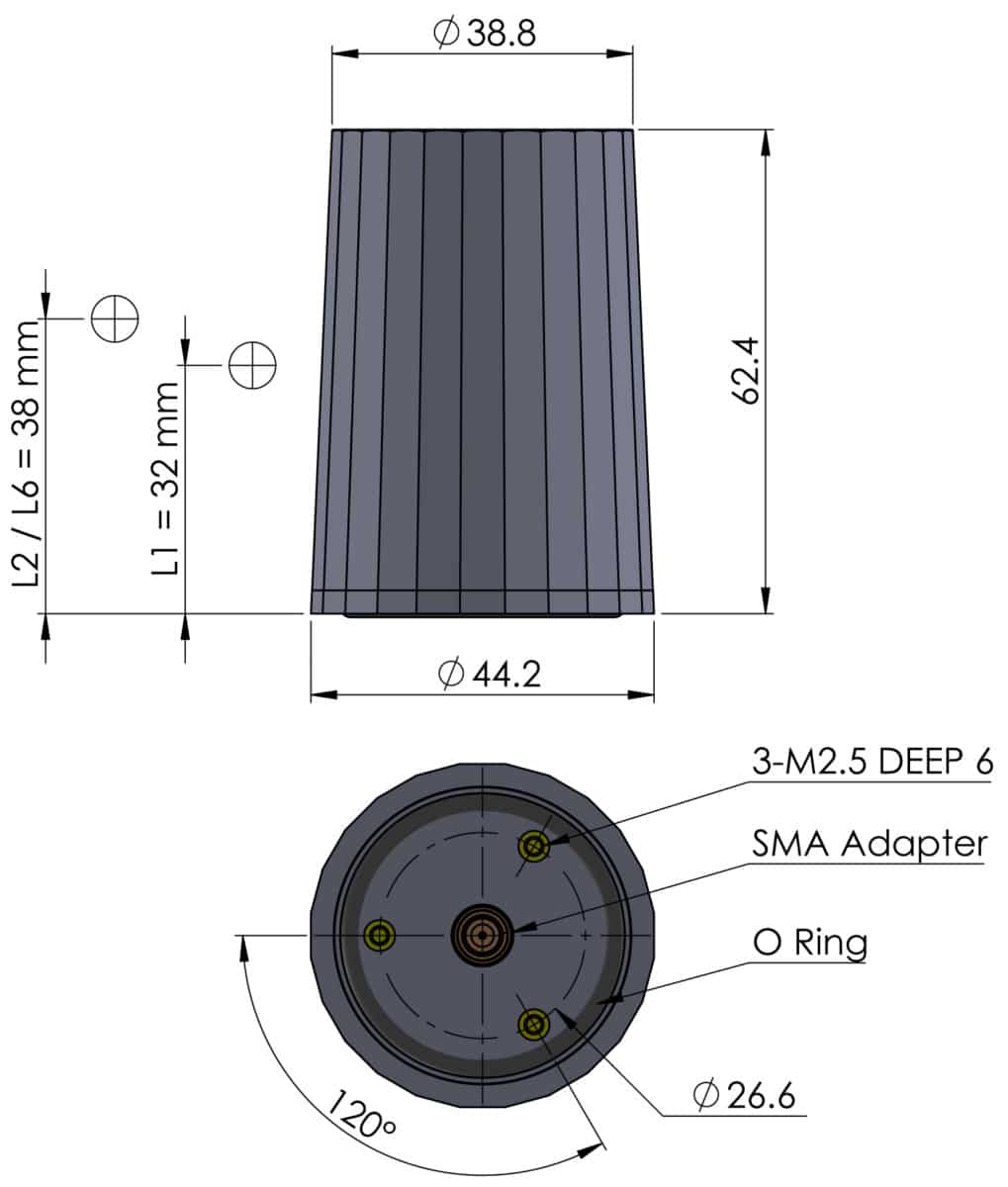 HC976 Triple-band Helical Antenna + L-band - NavtechGPS